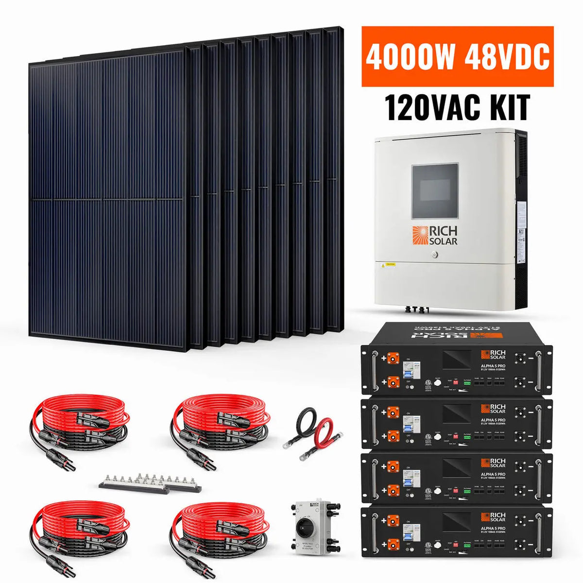 Buy Rich Solar 4000W 48VDC-120VAC Solar Kit | 10 Panels — My Generator Plus